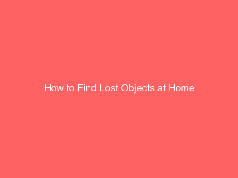 How to Find Lost Objects at Home