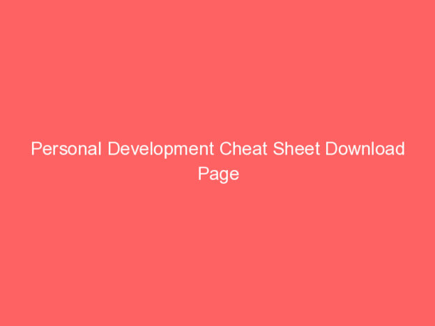 Personal Development Cheat Sheet Download Page