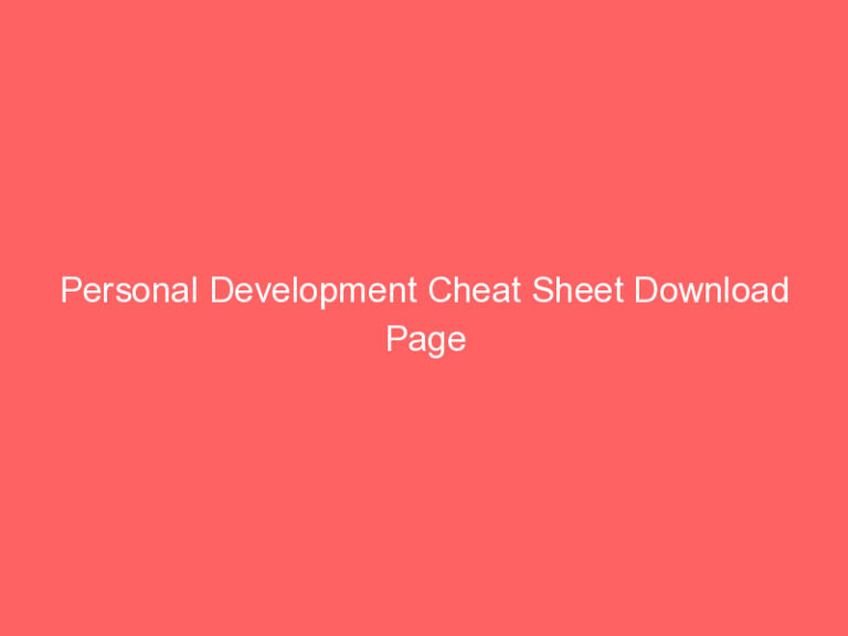 Personal Development Cheat Sheet Download Page